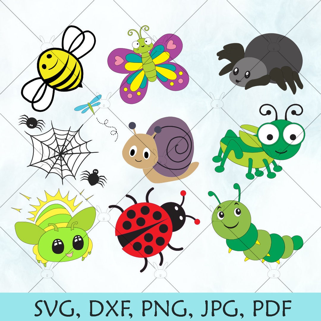 Bug Bundle SVG / Cute Bugs SVG / Insect Cut Files / Bug Vector ...