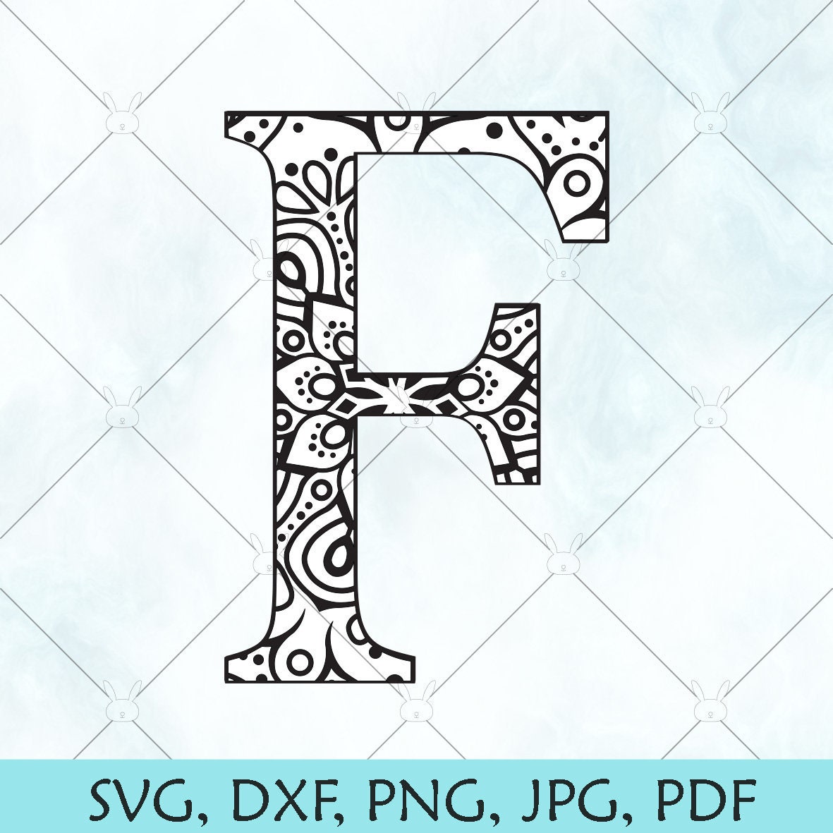 F Mandala letter SVG / Monogram Mandala F SVG / Letter F SVG | Etsy