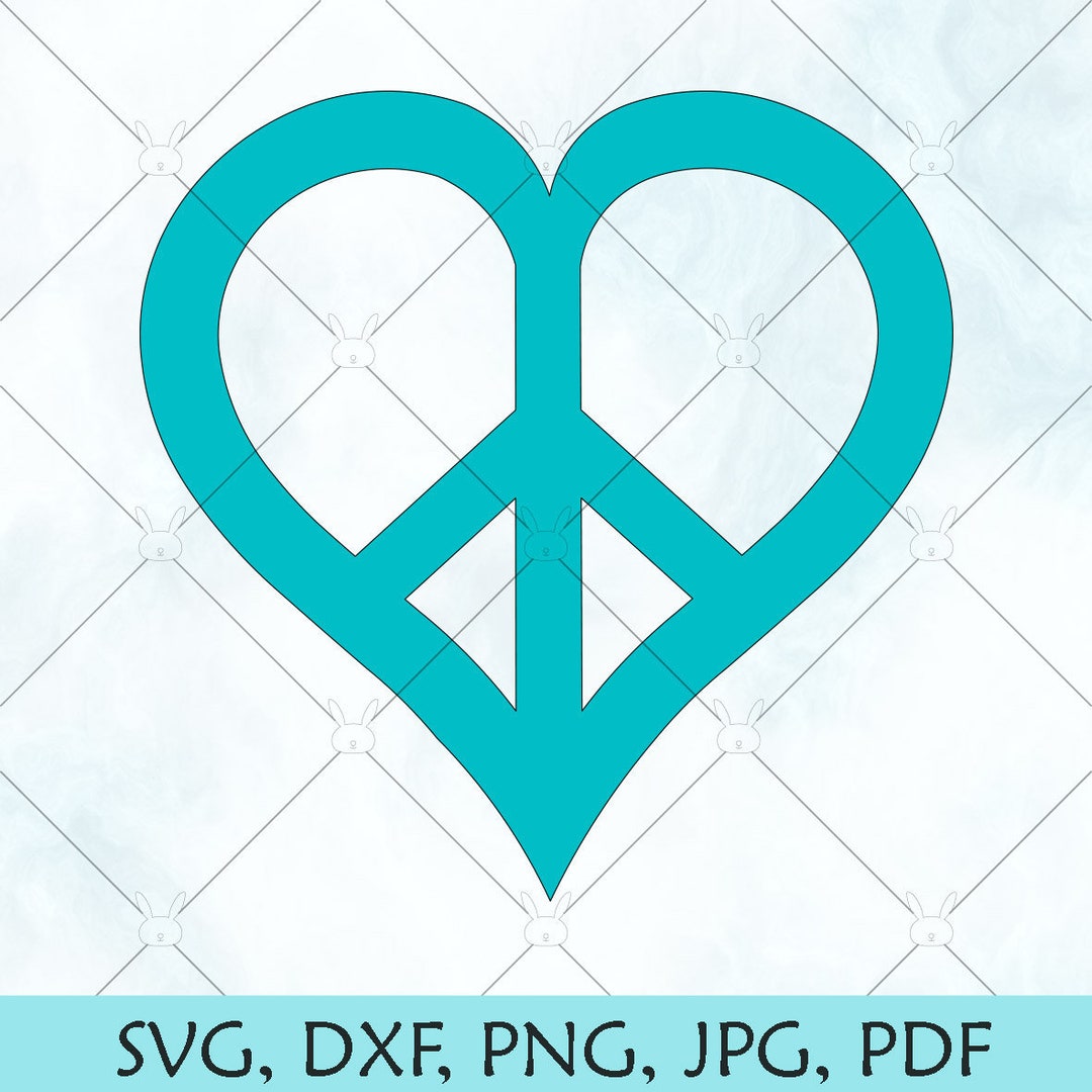 Peace Heart SVG / Peace Love SVG / Peace Symbol Heart Silhouette ...