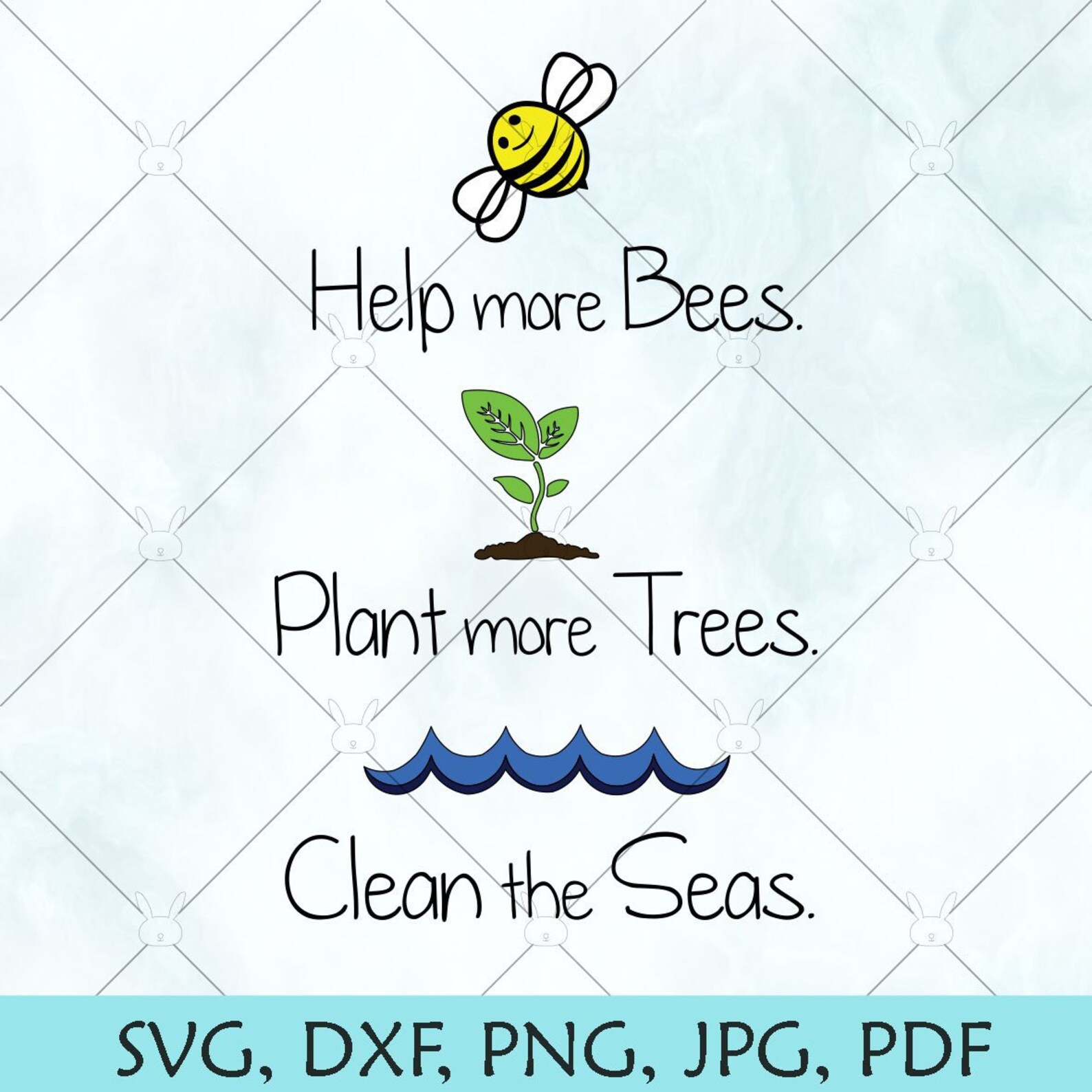 Save the Bees SVG / Save the Trees SVG / Clean the Seas SVG / One ...