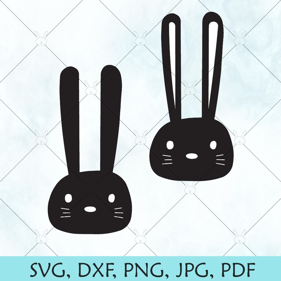 Rabbit Head Silhouette Vector