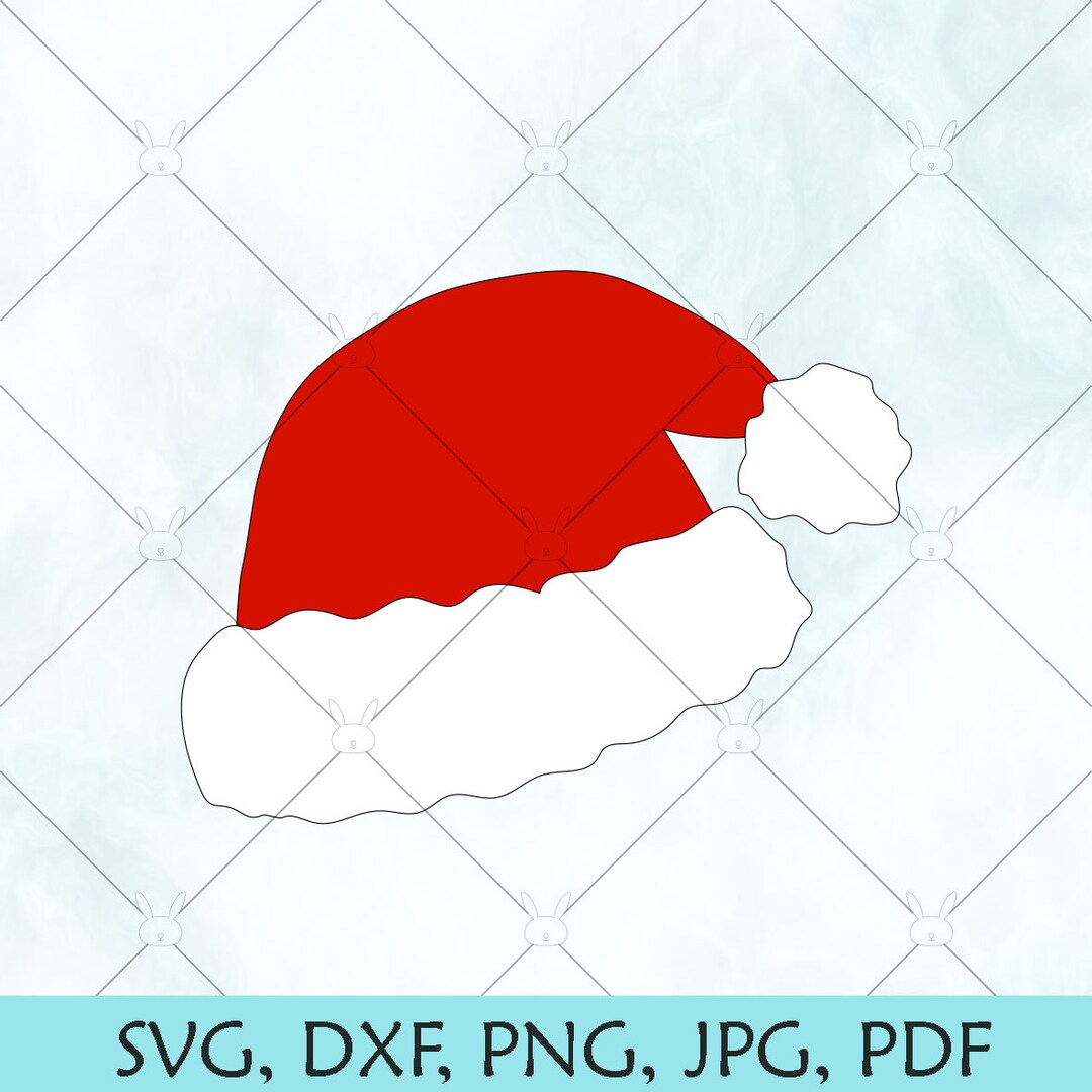 Santa Hat SVG / Red Hat Silhouette / Santa Ho Ho Ho Vector / Christmas ...