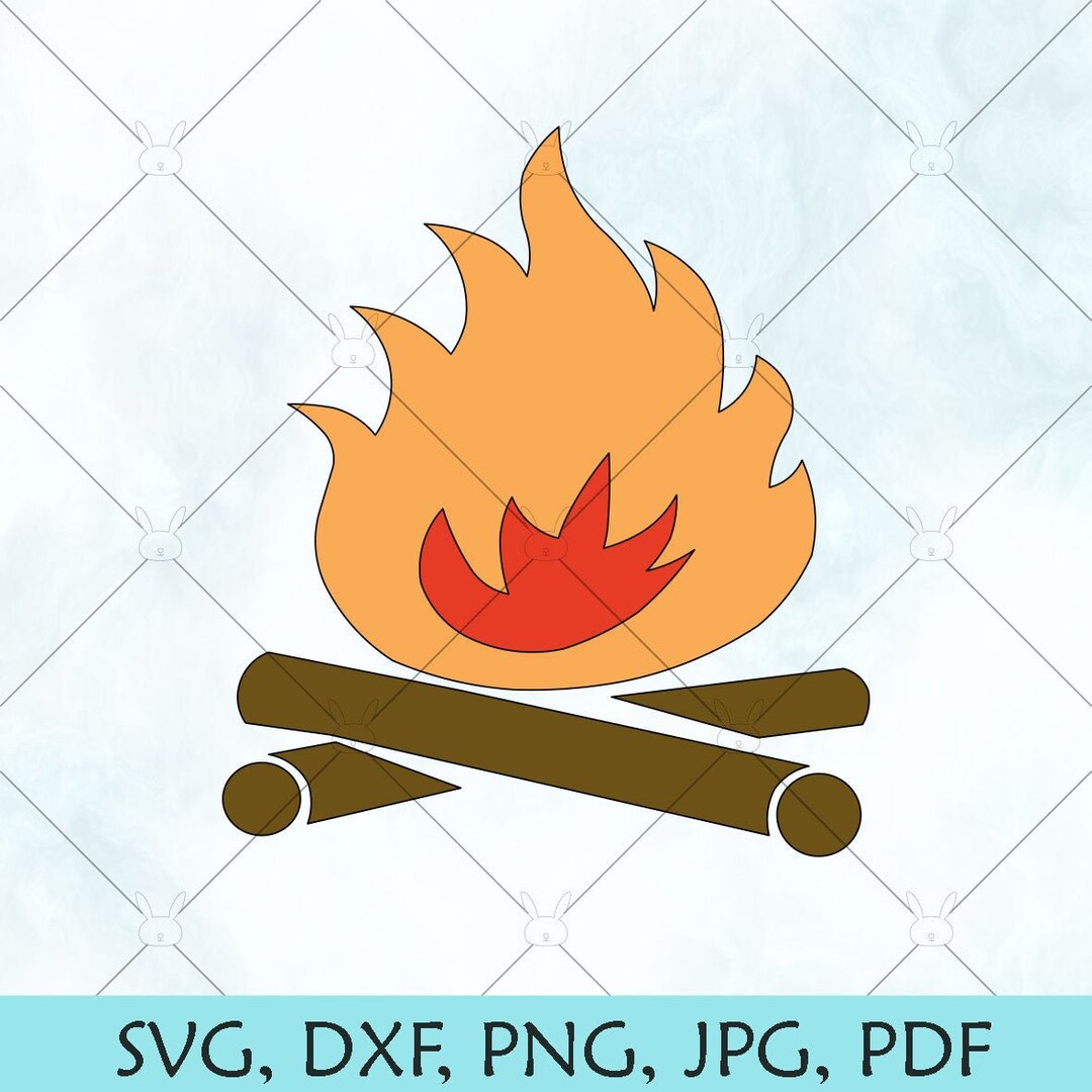 Camp Fire / Camping SVG / Log Fire Silhouette / Camper Vector / Cut ...