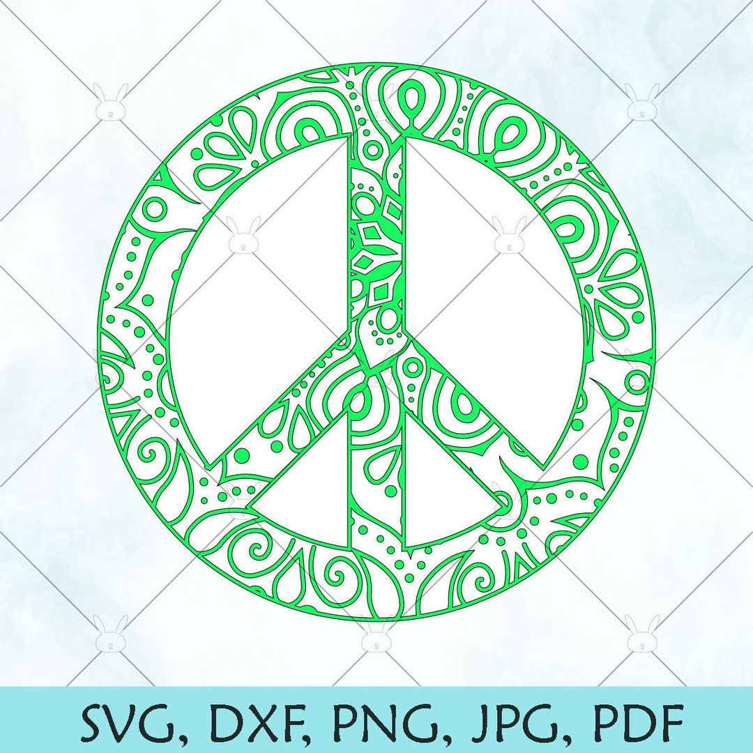 Peace Sign Mandala SVG / Mandala Cut File PNG / Peace Silhouette ...