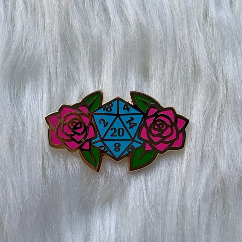 Floral Natural 20 Hard Enamel Pin Lapel Pin DnD RPG | Etsy