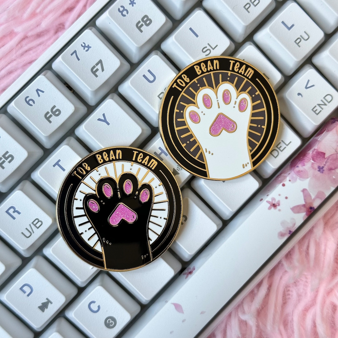 Toe Bean Team Hard Enamel Pin Lapel Pin Black Cat White Cat Cat Paw Pin ...