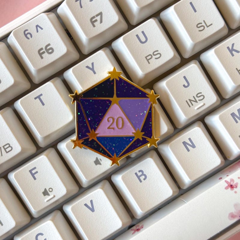 D20 Enamel Pin - Etsy