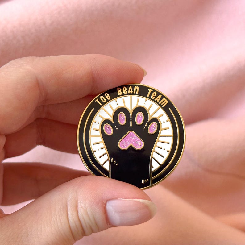 Toe Bean Team Hard Enamel Pin | Lapel Pin | Black Cat | White Cat | Cat ...