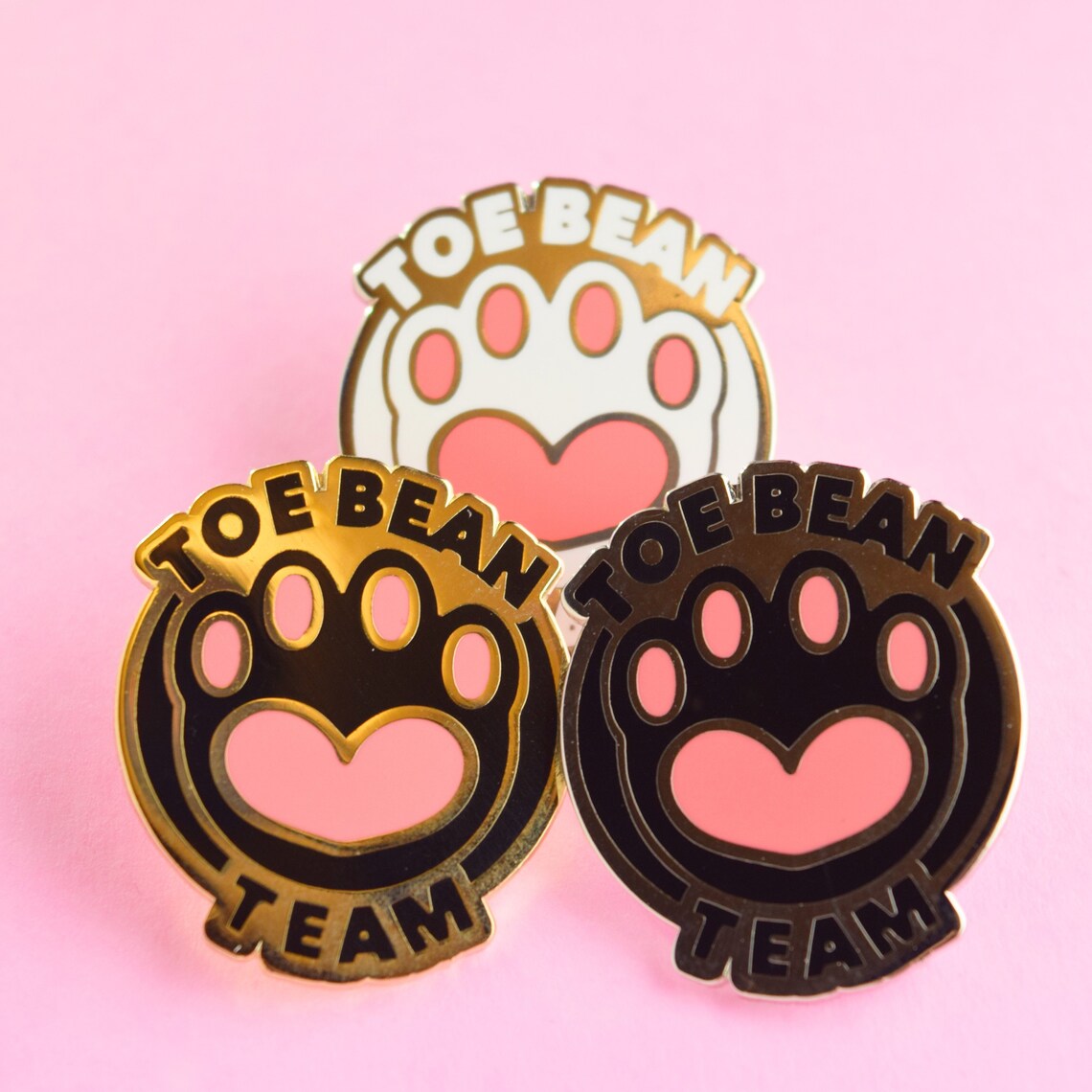 Toe Bean Team Hard Enamel Pin Lapel Pin Black Cat White | Etsy