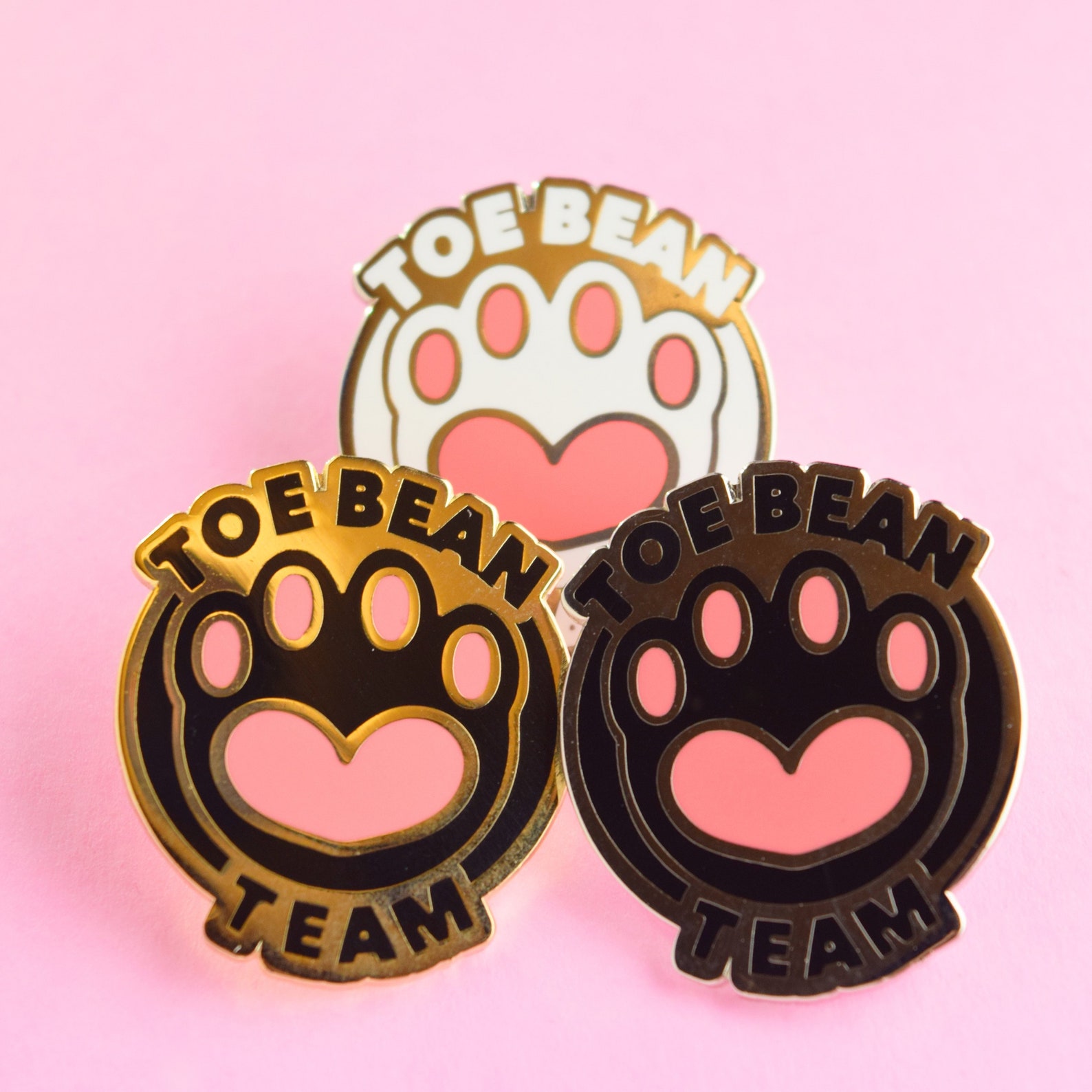 Toe Bean Team Hard Enamel Pin Lapel Pin Black Cat White | Etsy