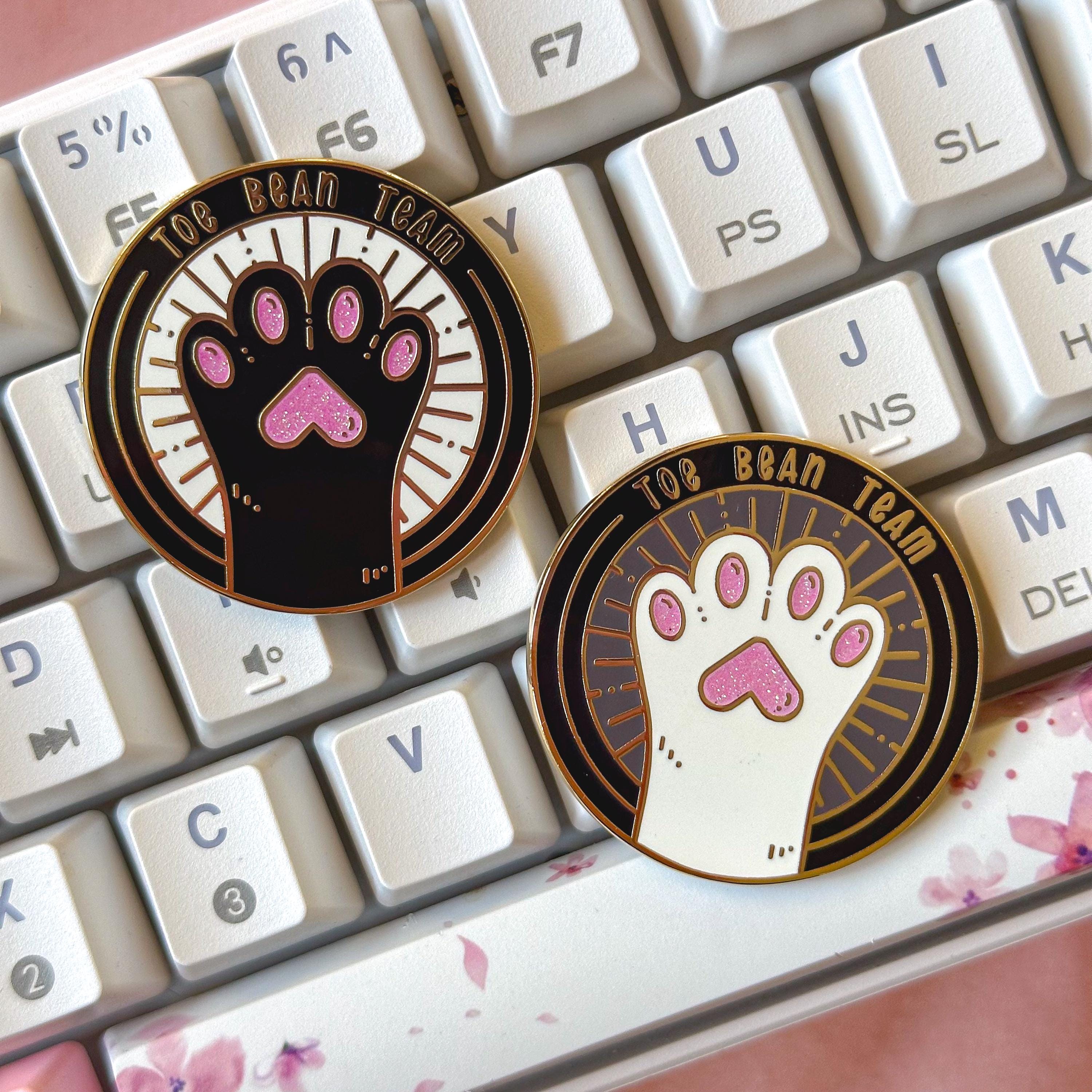 Toe Bean Team Hard Enamel Pin | Lapel Pin | Black Cat | White Cat | Cat ...