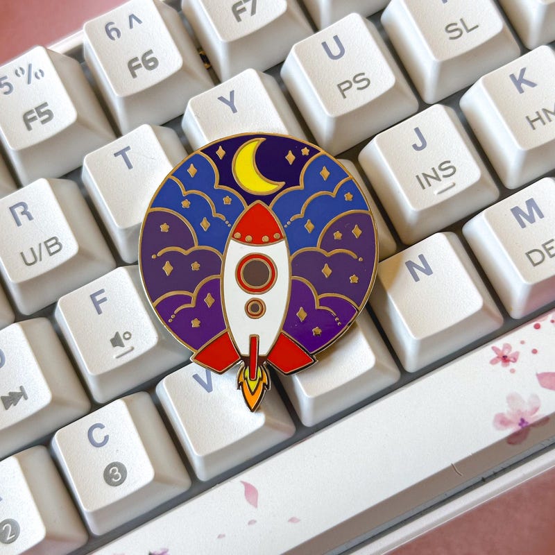 Moon Enamel Pin - Etsy