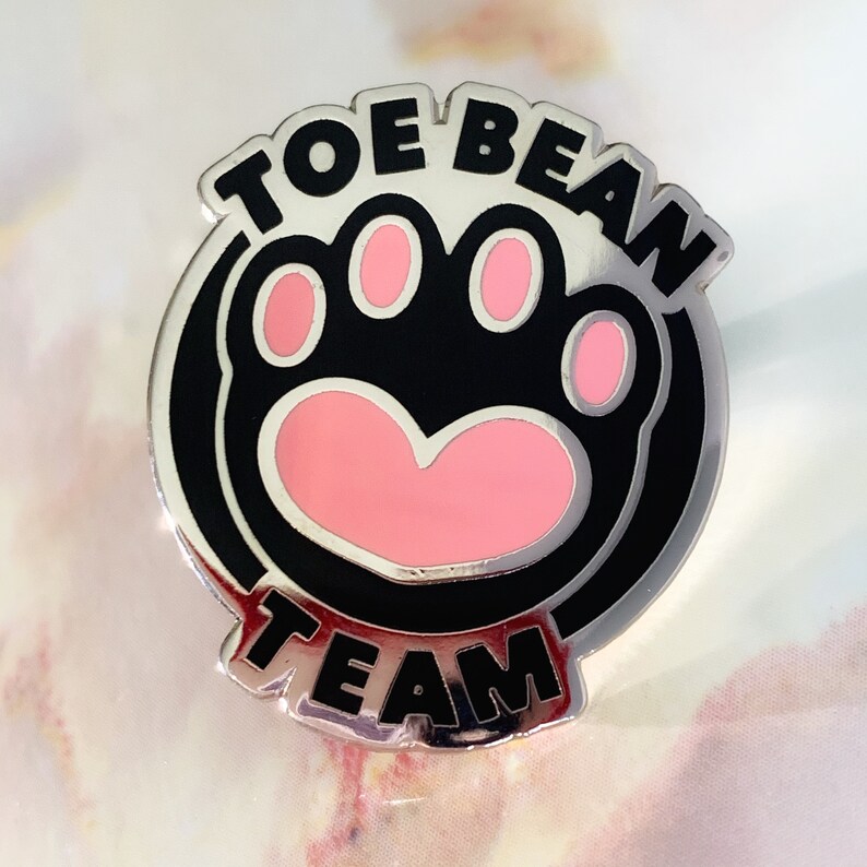 Toe Bean Team Hard Enamel Pin Lapel Pin Black Cat White | Etsy