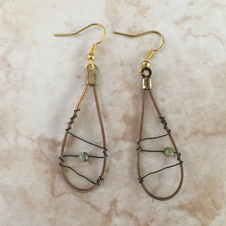 Wire Wrapped Upcycled Guitar String Earrings - Etsy