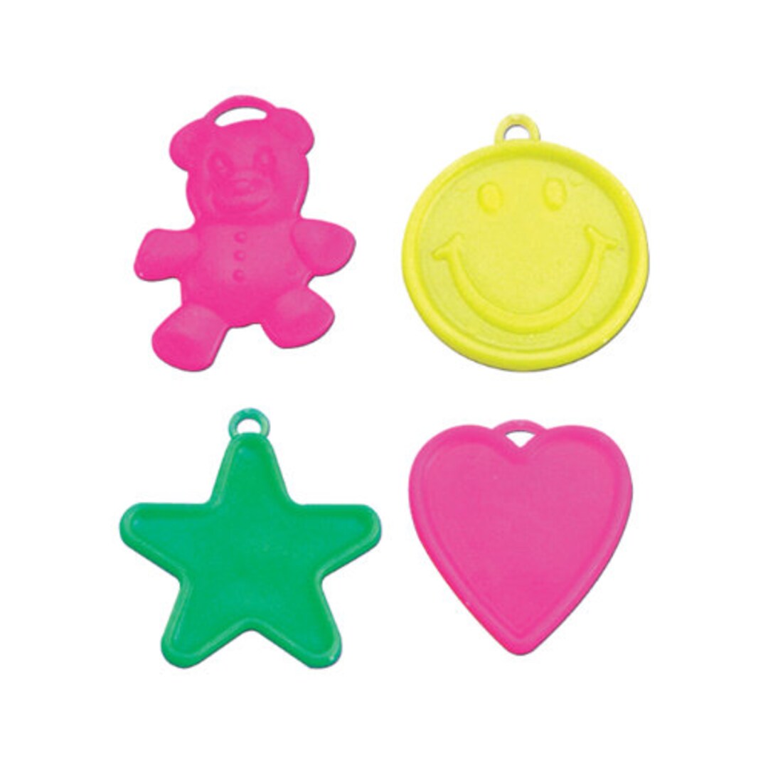 100 Pack 8g Plastic Weights, Shapes, Teddies, Stars, Hearts, Smileys ...