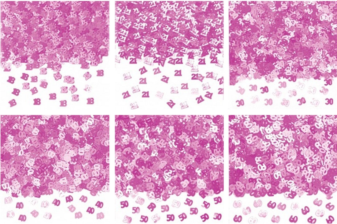 Metallic Confetti - Pink 'numbers' Birthday 18, 21, 30, 40, 50, 60 - Etsy