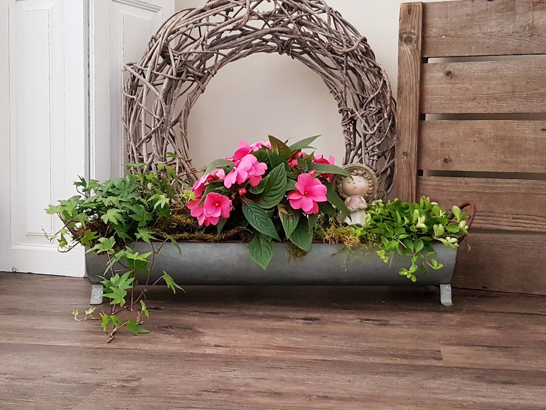 Plant Bowl Zinc Total Width 74 Cm - Etsy