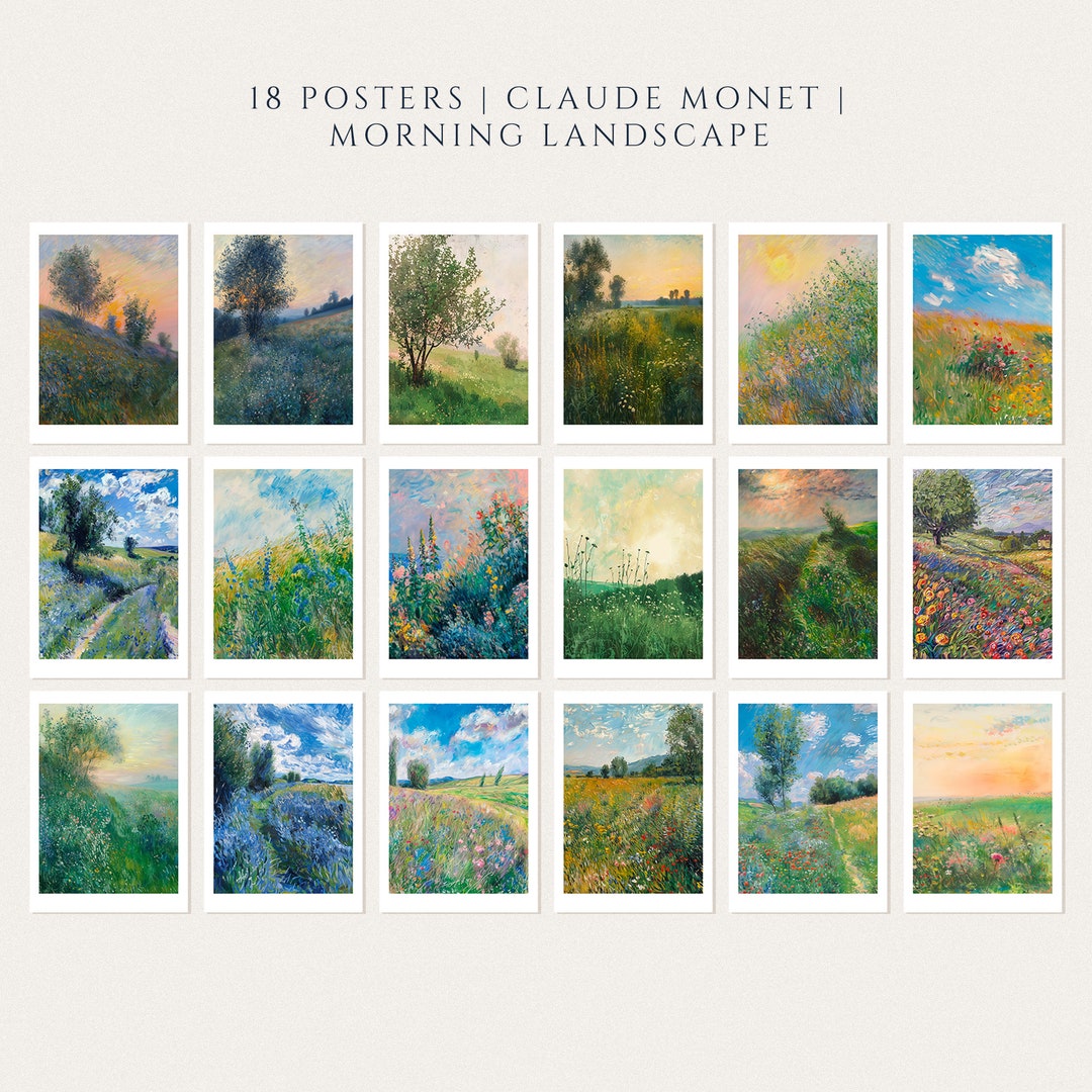 18 Claude Monet Wall Art Prints Eclectic Gallery Wall Set Poster Bundle ...