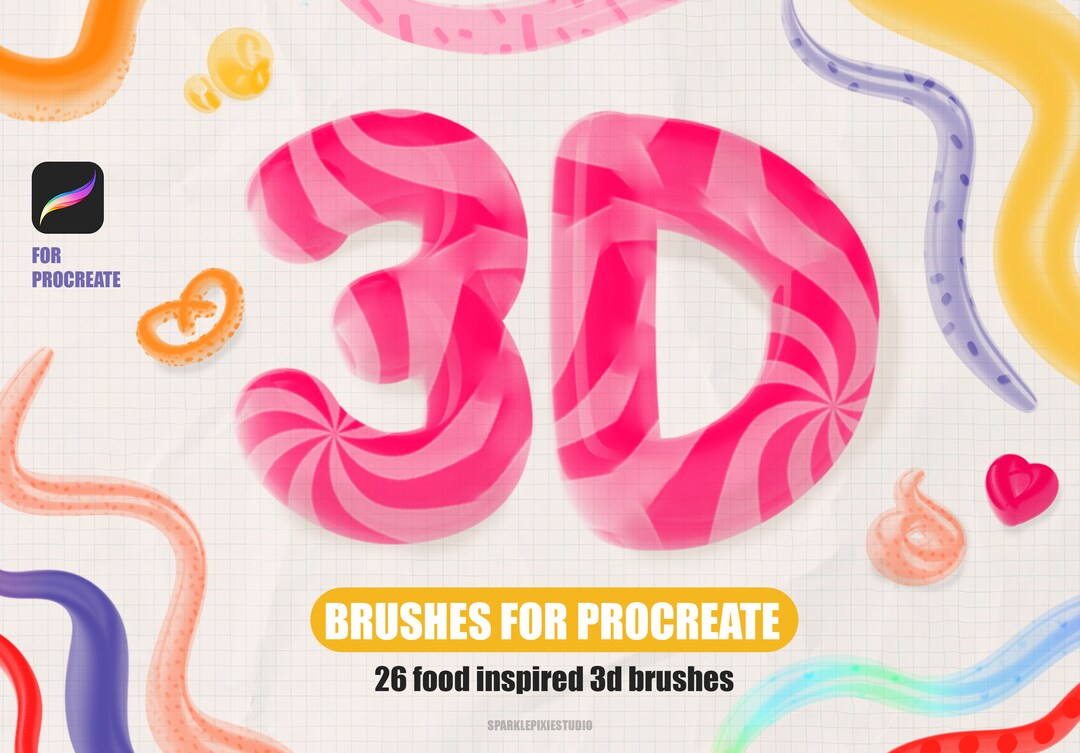 3D Lettering Procreate Brushes, Procreate Landscape, Procreate Brush ...