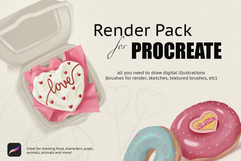 Render Procreate Brushes, Pressure Sensitive, Chalk Pencil Brushes ...