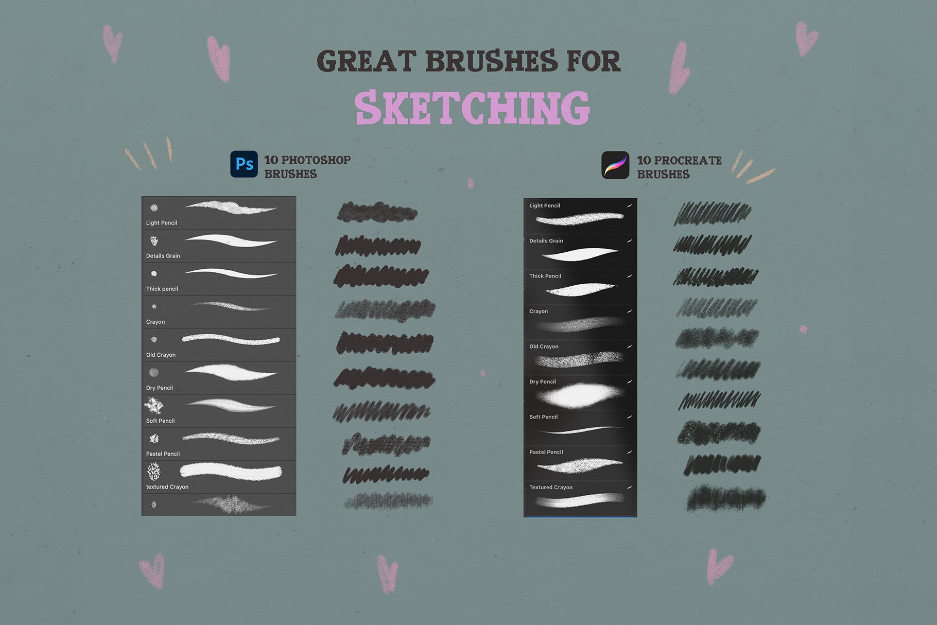 Pencil and Crayon Procreate Photoshop Brushes Procreate Brushes ...