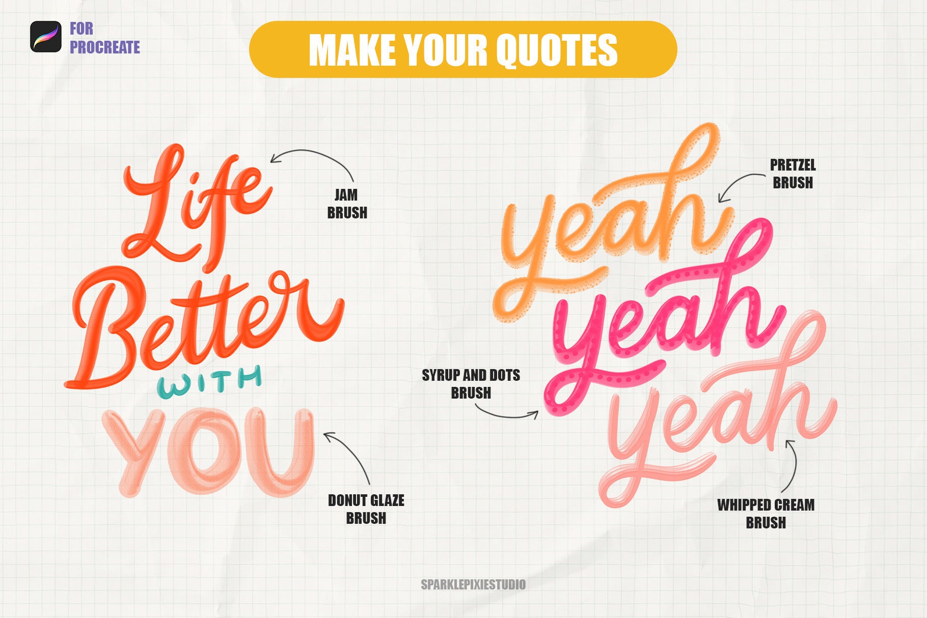 3D Lettering Procreate Brushes, Procreate Landscape, Procreate Brush ...