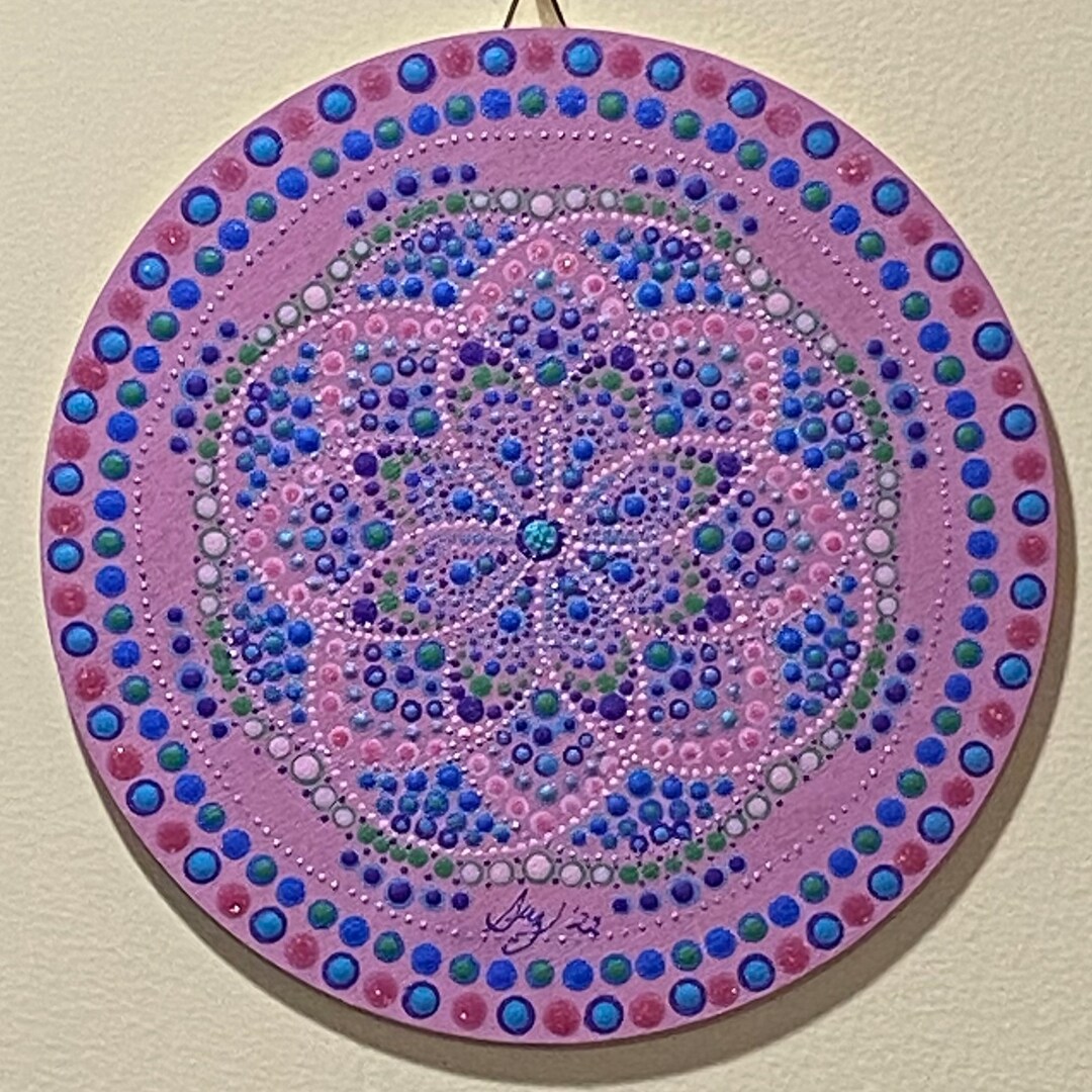 Pretty in Pink Dot Mandala Painting Original Artwork by Suz - Etsy