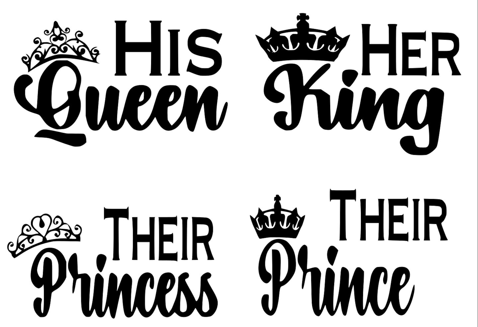 Their Prince Their Princess His Queen Her King Matching - Etsy Canada