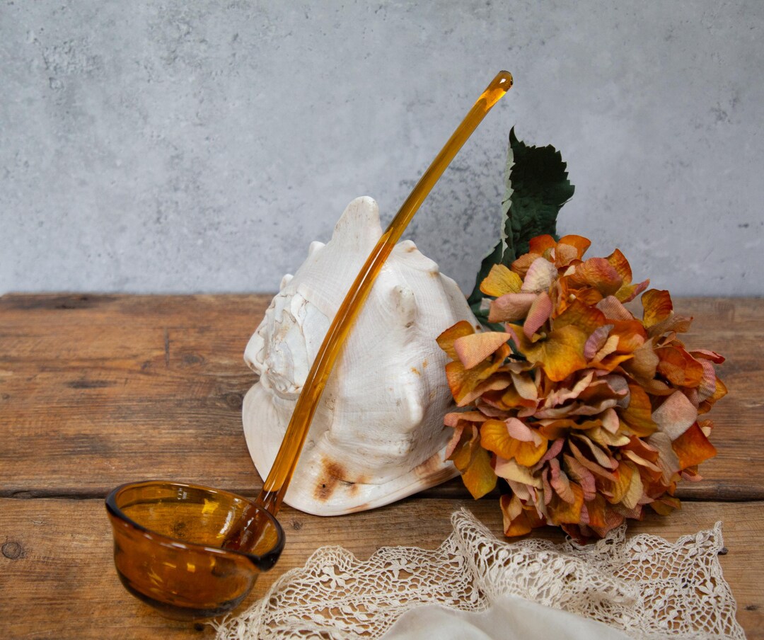 Art Deco Amber Punch Bowl Ladle: 1920s Antique Barware; Long Handle ...