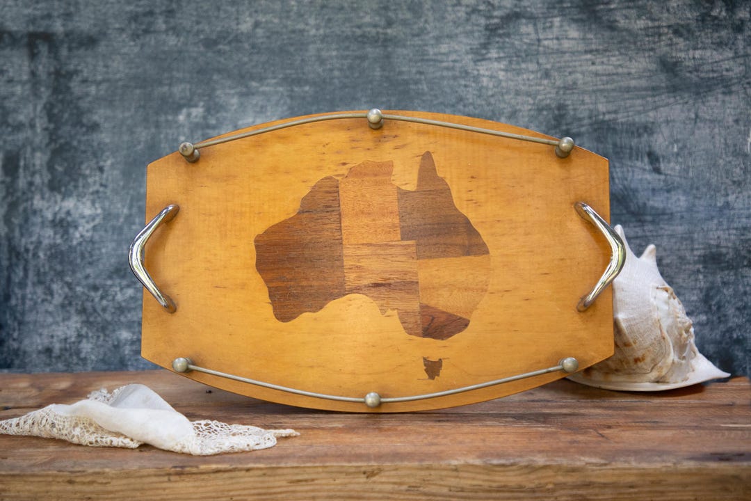 Vintage Australian Timber Tray: Mulga, Black Bean, Maple, Red Gum ...