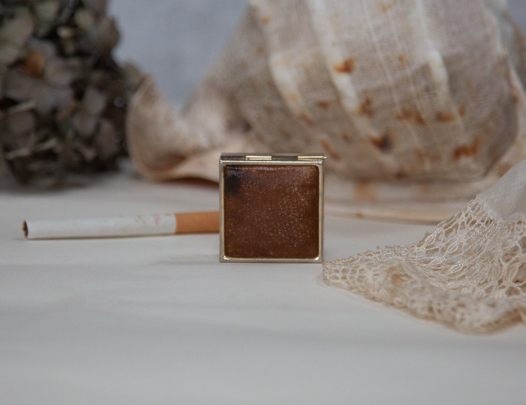 Art Deco Handbag Ashtray. Pocket Size. Leather & Silver Metal. Portable ...