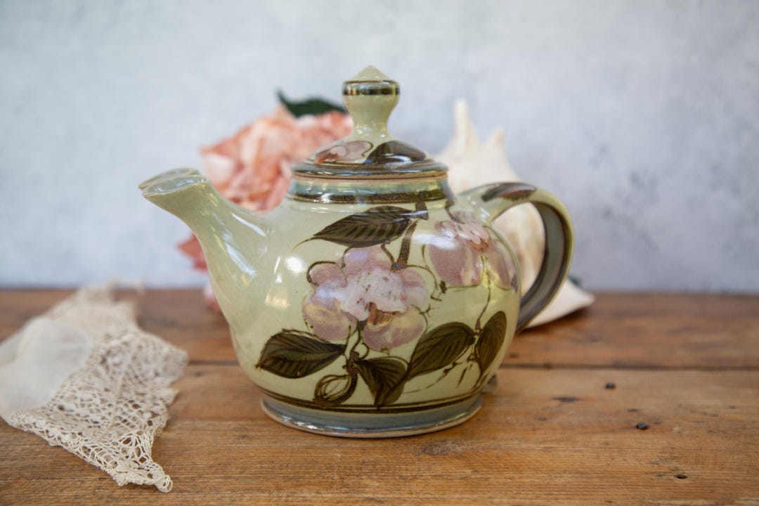 Double Spouted Teapot. 2 Spout Tea Pot. Studio Art Pottery. Pink Brown ...