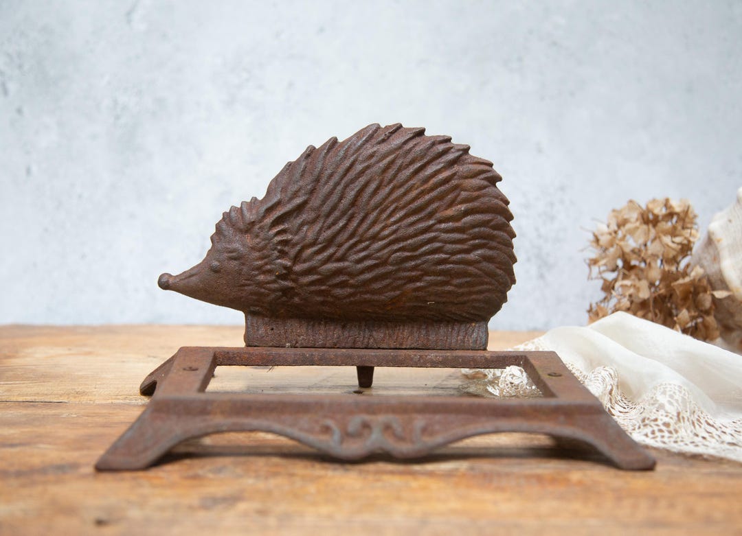 Aged Hedgehog Shoe Scraper. Boot Remover. Wild Animal Doorstop. Cast ...