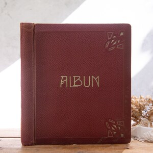 Art Deco Photograph Album. Old Photo Holder. Maroon Red Cover. Paper ...