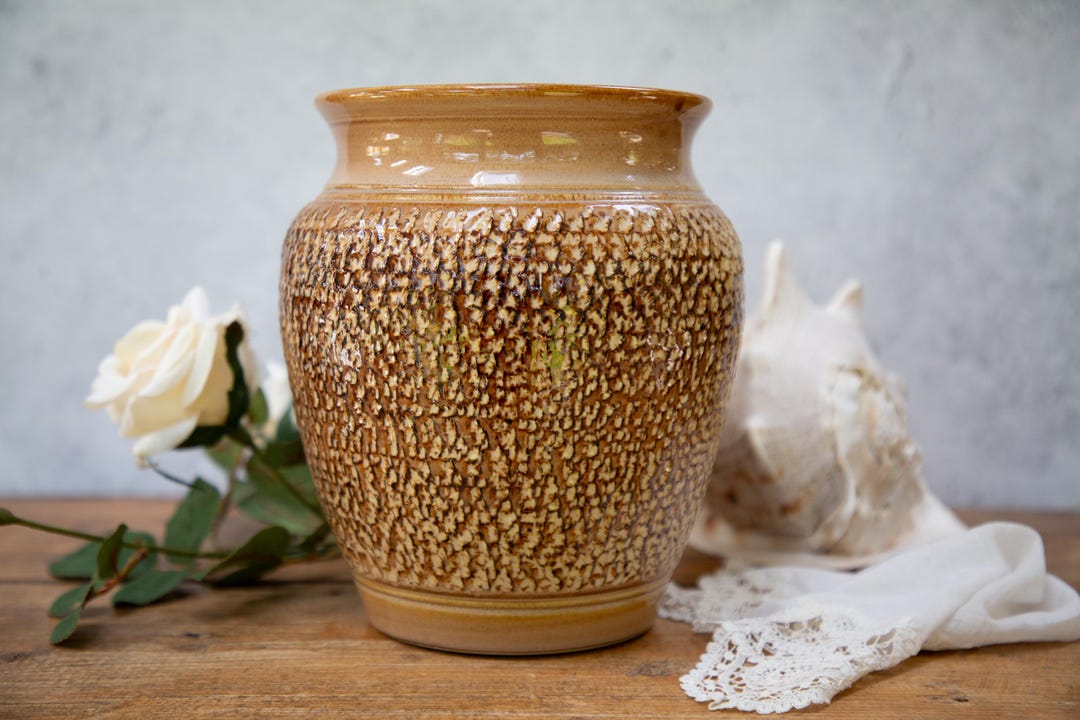 Denby Pottery Vase: Large Handcrafted Textured Decor, Made in England ...