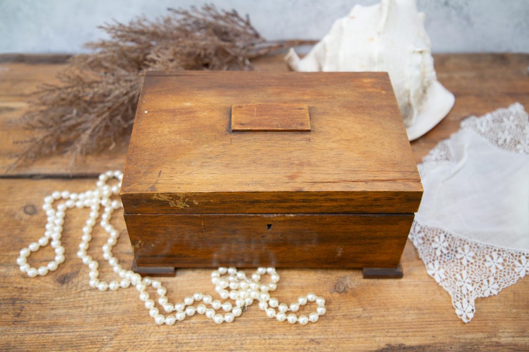 Victorian Edwardian Wooden Box. Aged Warm Tone Wood. Tea Caddy ...