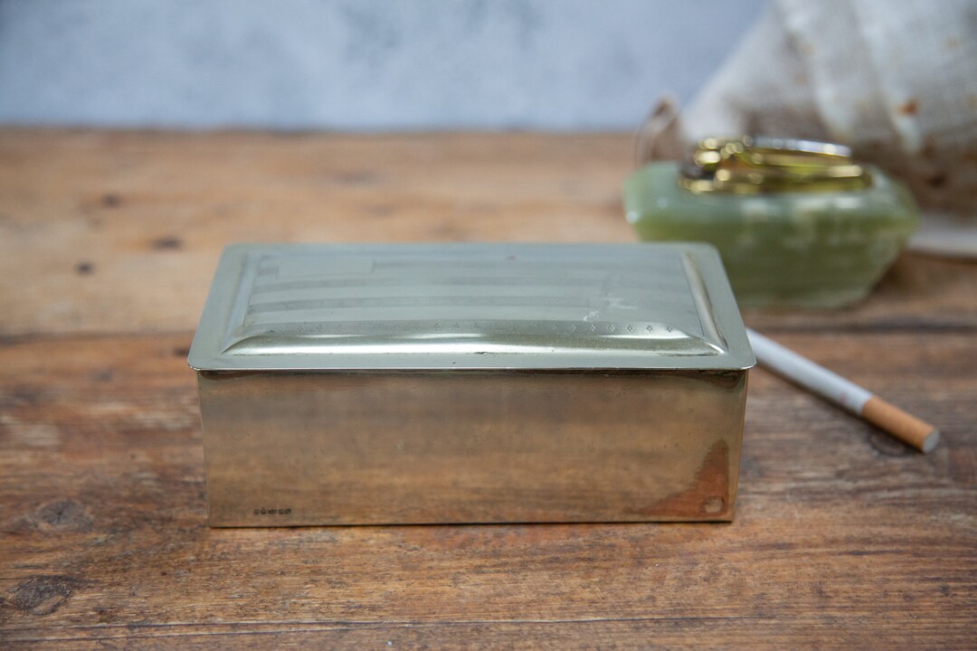 Tabletop Cigarette Case. Box. Holder. Silver Plated. Israel Samuel ...