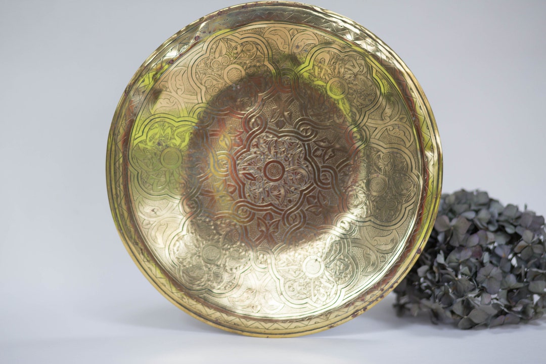 Aged Brass Key Dish. Etched Dish. Fruit Bowl. Lumiere. Jewellery Tray ...