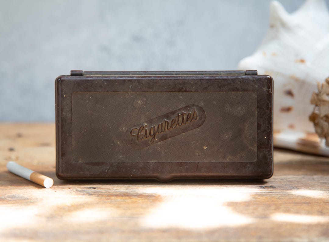 Tabletop Cigarette Case. Box. Holder. Tortoiseshell Pattern. Brown ...