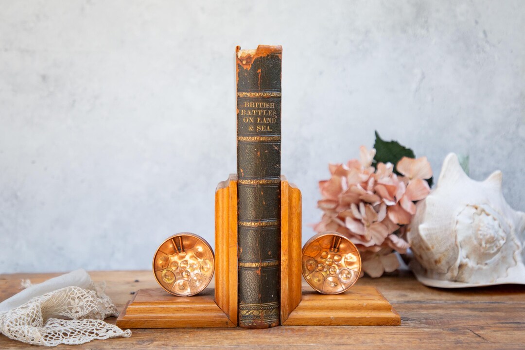 Vintage Caribbean Wooden Bookends: Copper Steel Drum Trinidad & Tobago ...
