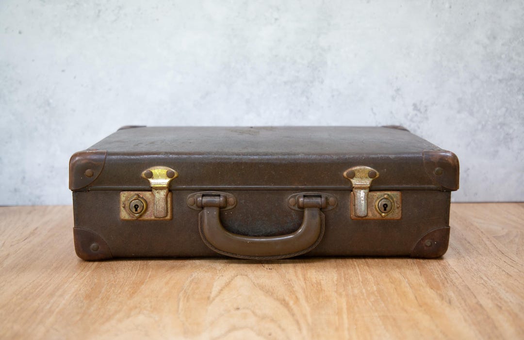 Small Brown Suitcase. Carry on Luggage. Weekend Bag. Lockable Storage ...