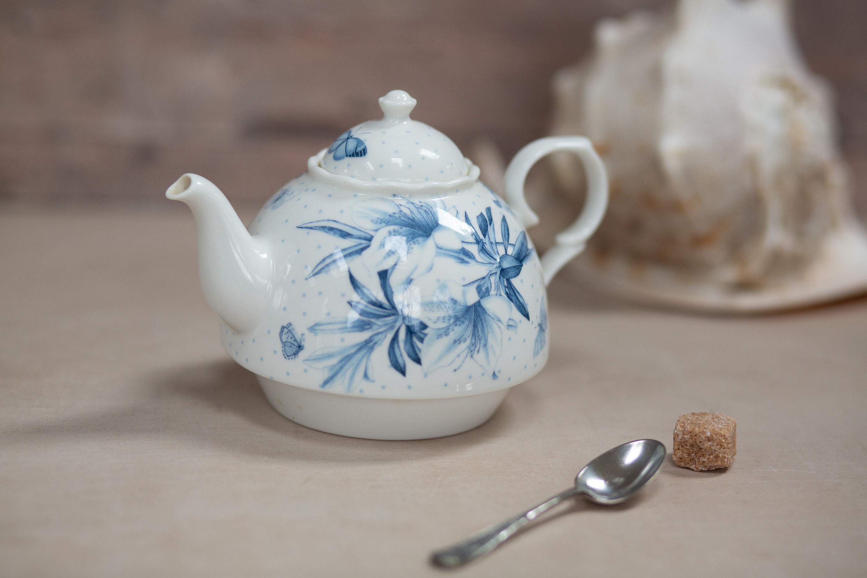 Portmeirion Teapot. Botanic Blue & White. Floral and - Etsy