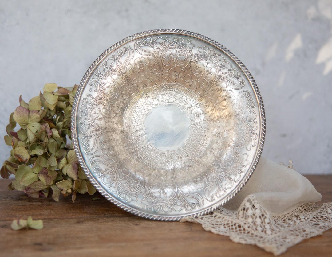 Viners Silver Plated Copper Dish. Rococo Pattern. Ornate Tableware ...
