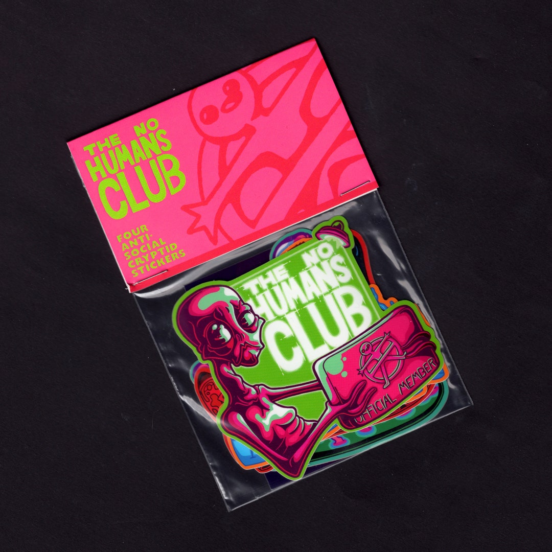 The No Humans Club 4 Antisocial Cryptid Stickers - Etsy