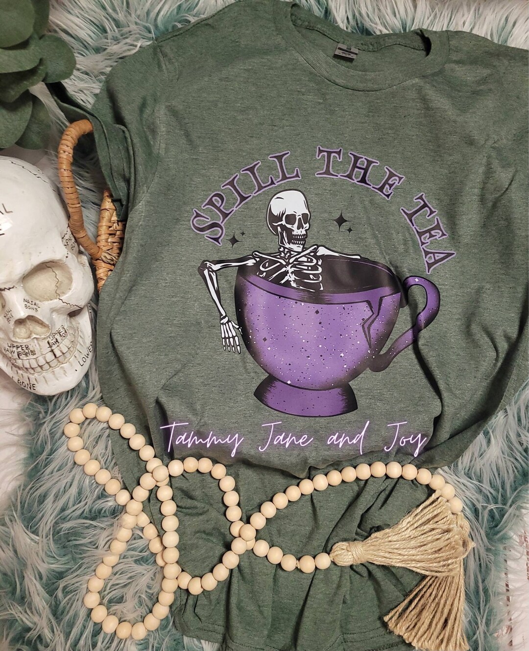 Skeleton Spill the Tea - Etsy