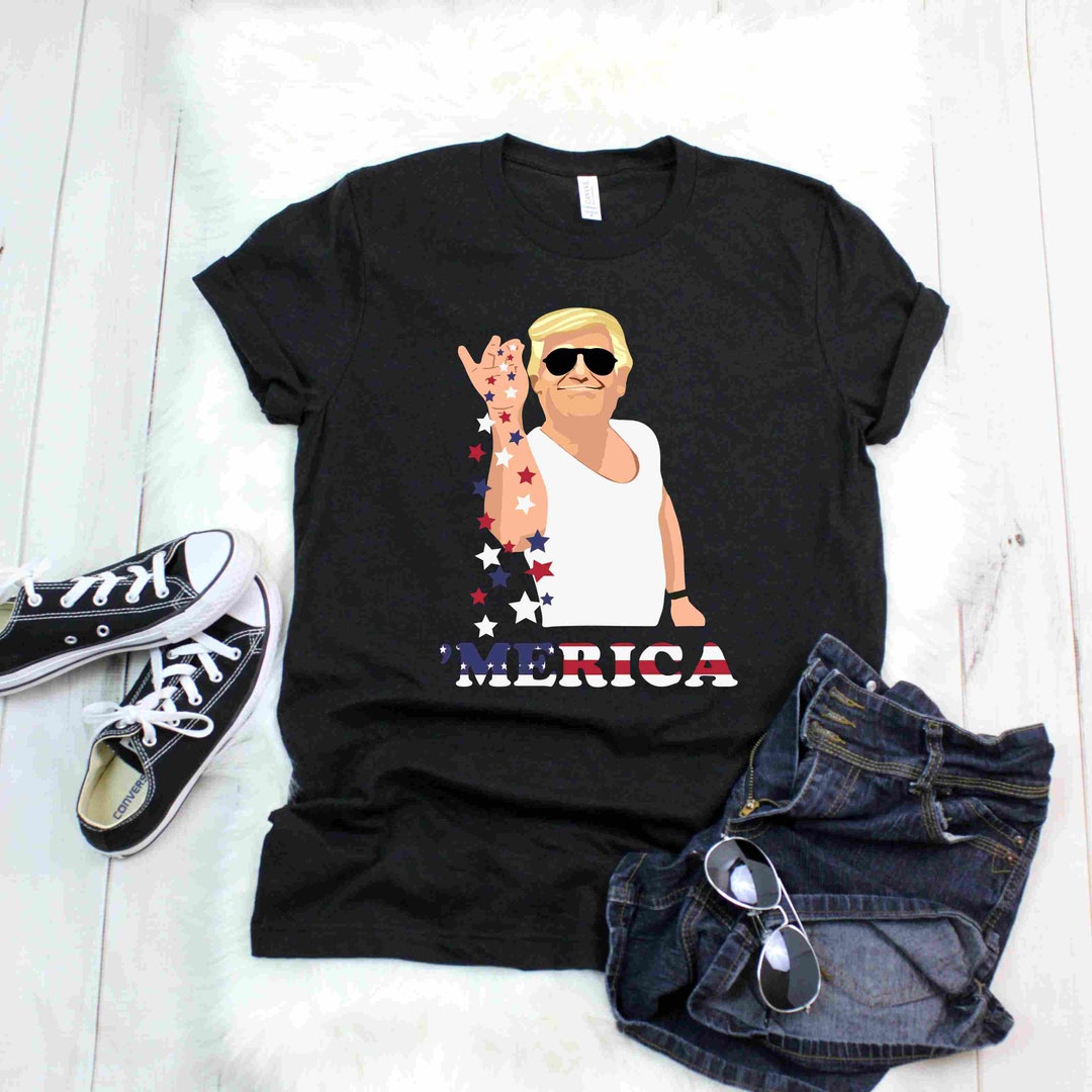 Merica, Trump Short Sleeve Shirt, MAGA, 3 Color Options, America, July ...