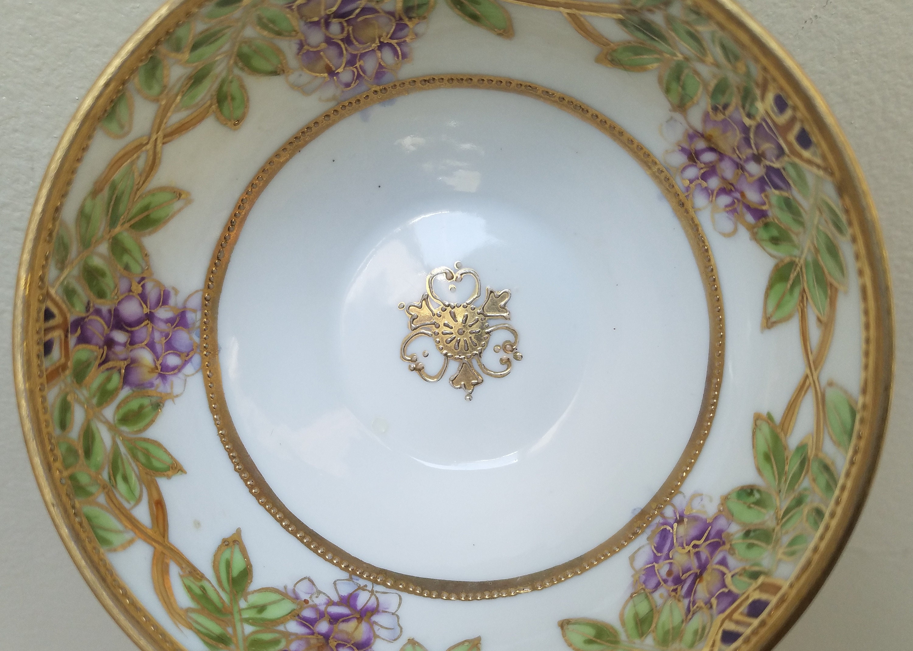 Antique Hand-painted Nippon Floral Teacup and Saucer Plate, Antique ...