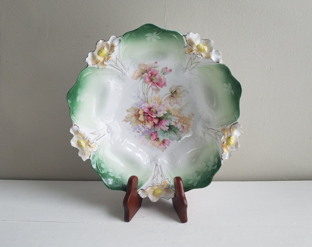 Antique RS Prussia Floral Bowl, Antique RS Prussia Porcelain ...