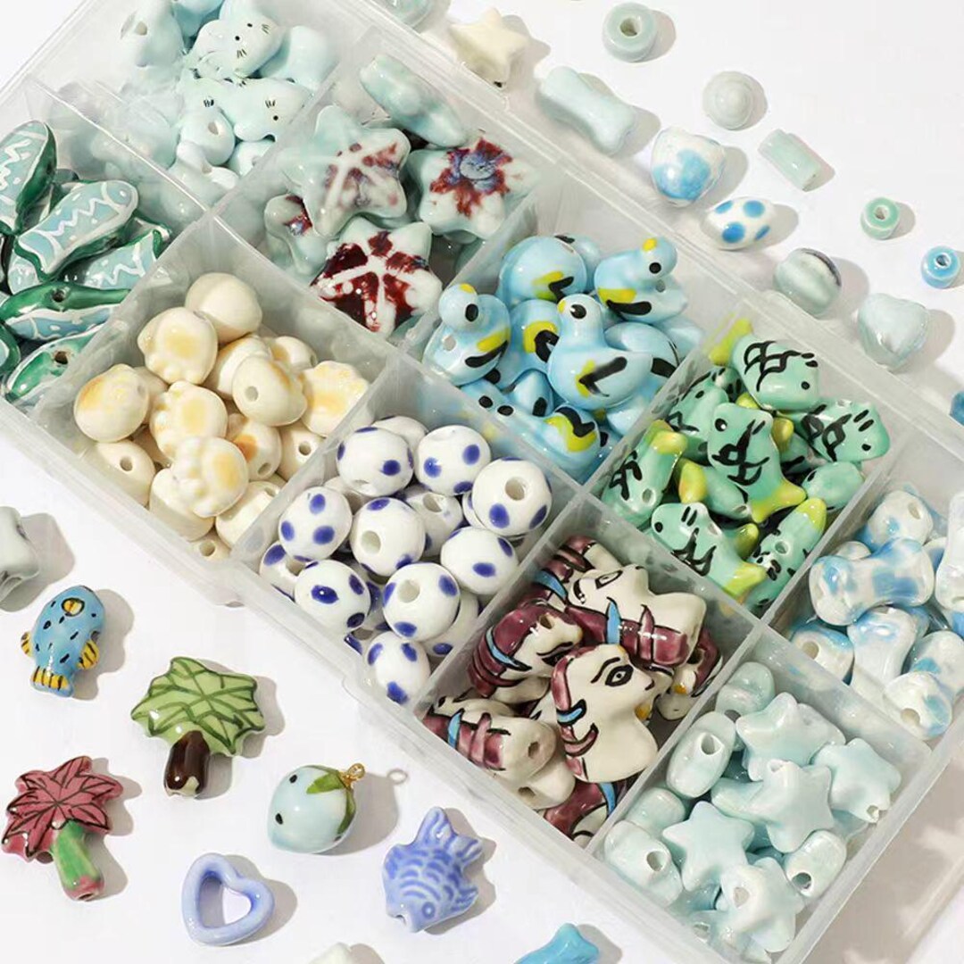 2PCS Blue Ceramic Beads for DIY Jewelry and Crafts - Etsy