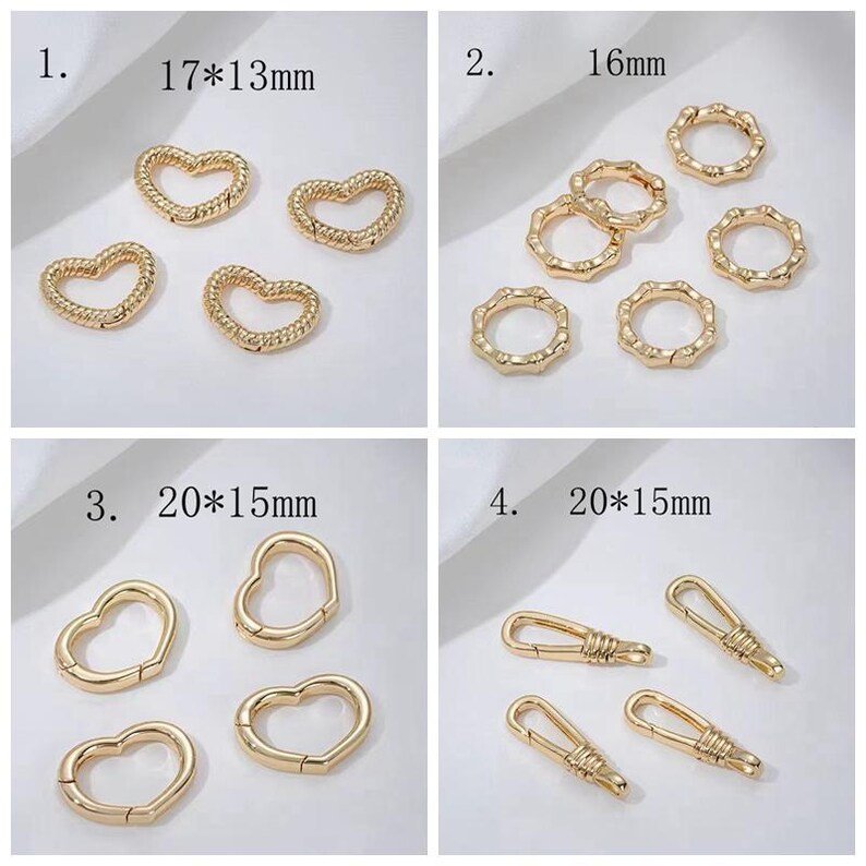 14K Gold-filled DIY Jewelry Findings Lobster Clasps, Threaded Heart ...